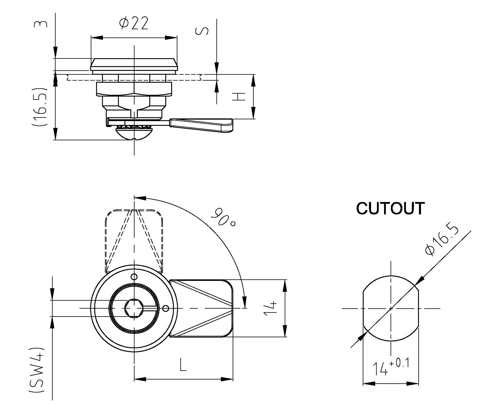 Quarter Turn Pr14 L13.5 - DSNAP
